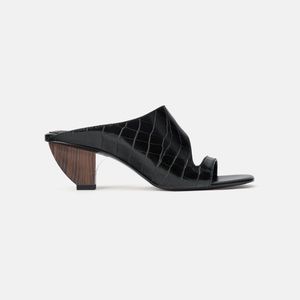 Zara | Shoes | Zara Black Animal Print Geometric Heeled Mules | Poshmark